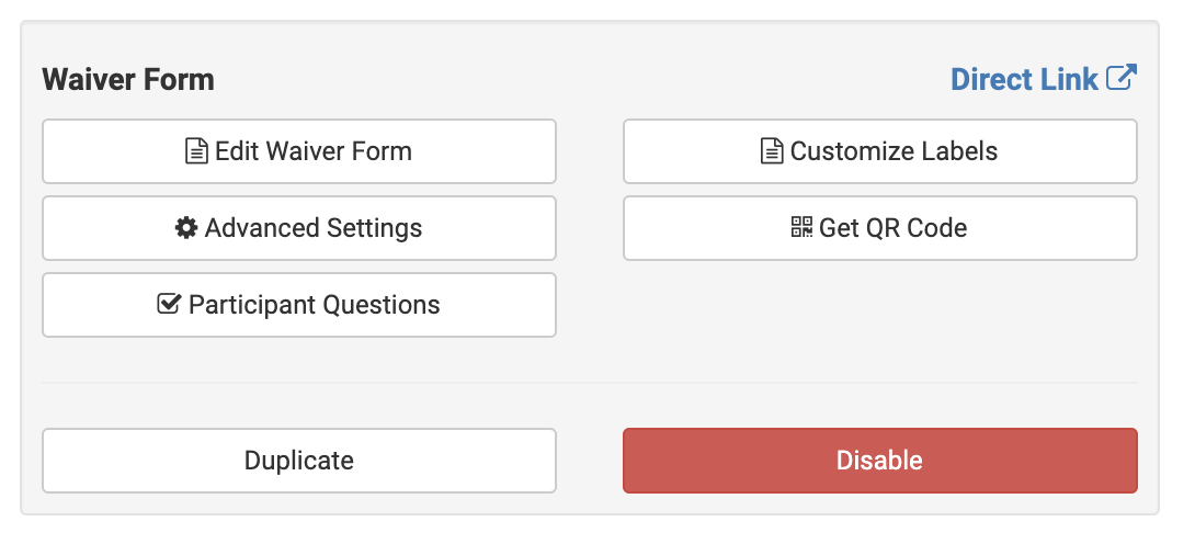 Waiver Form Setup